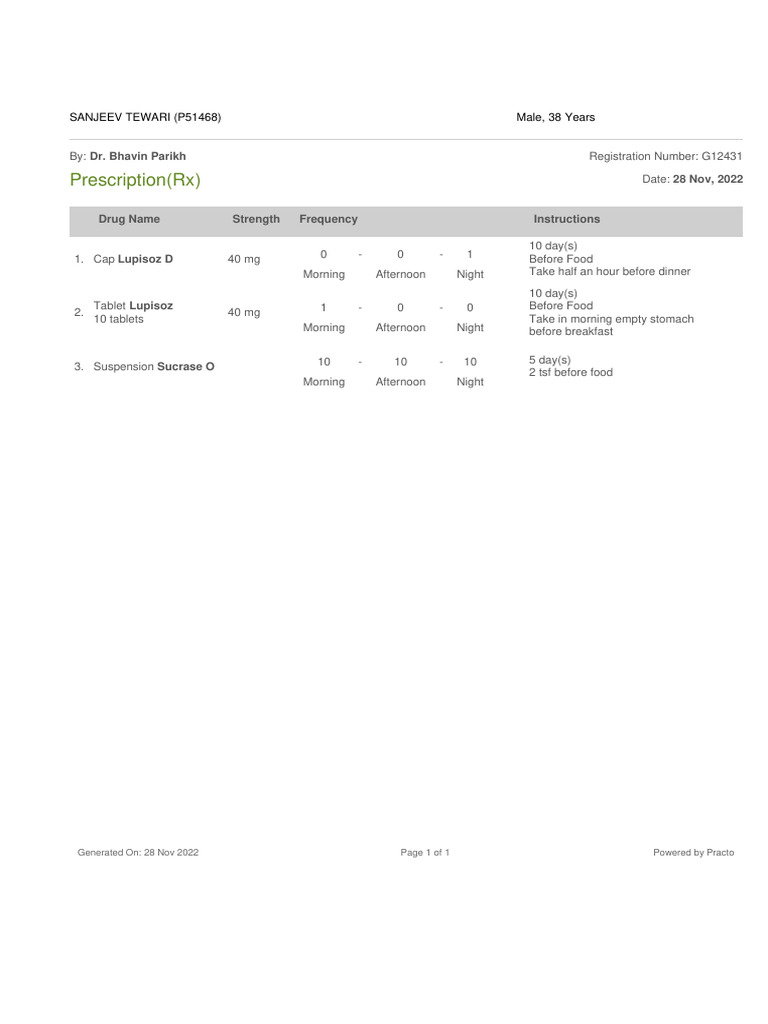 prescription-SANJEEV TEWARI-2022-11-28 08 03 51 | PDF