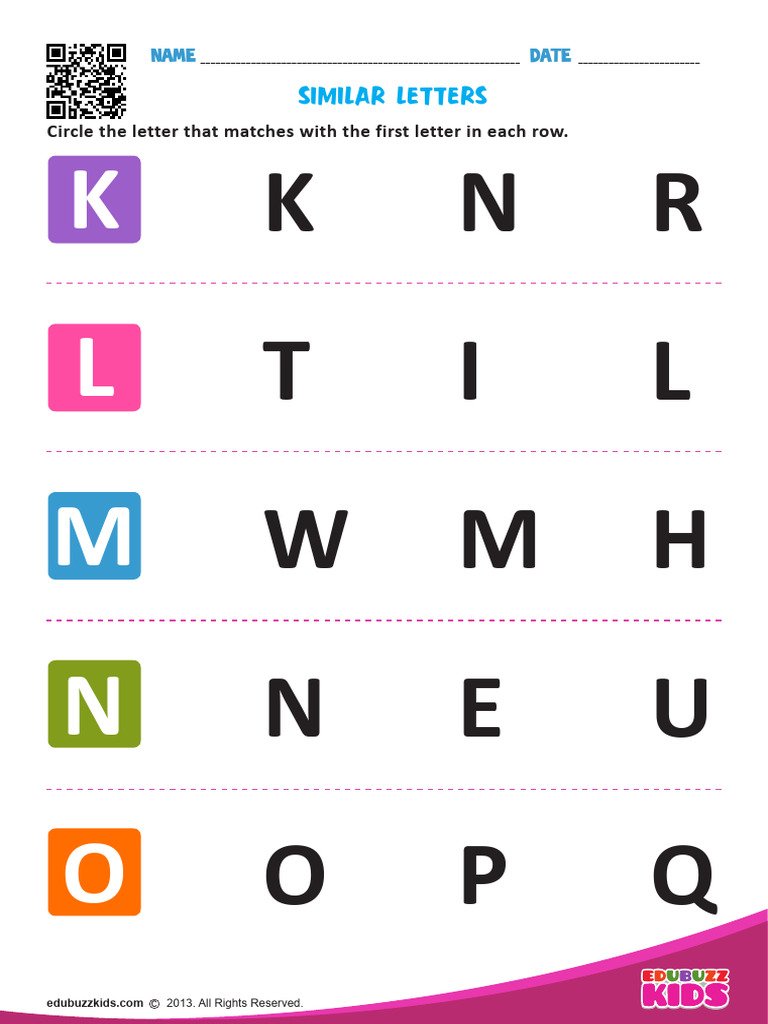Letters-That-Look-Similar-Uppercase-Question - K To o | PDF
