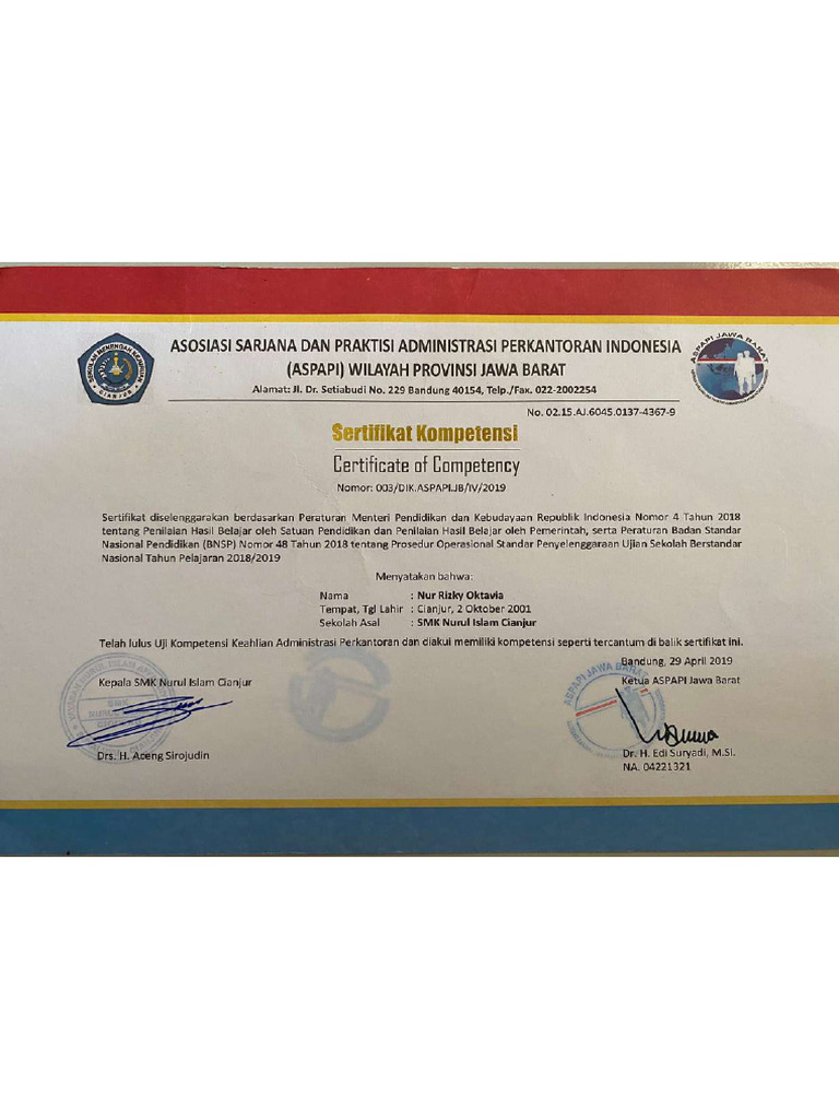 sertifikat ujikom | PDF