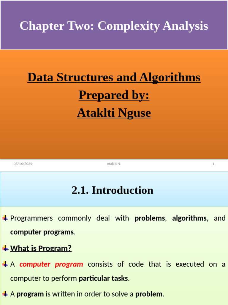 Chapter Two Complexity Analysis | PDF | Computational Complexity Theory | Time Complexity