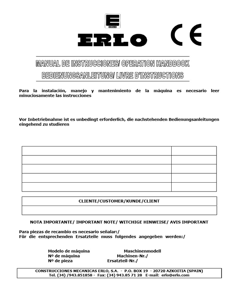 Erlo TCA 40 45 Manual | PDF | Perforar | Herramientas