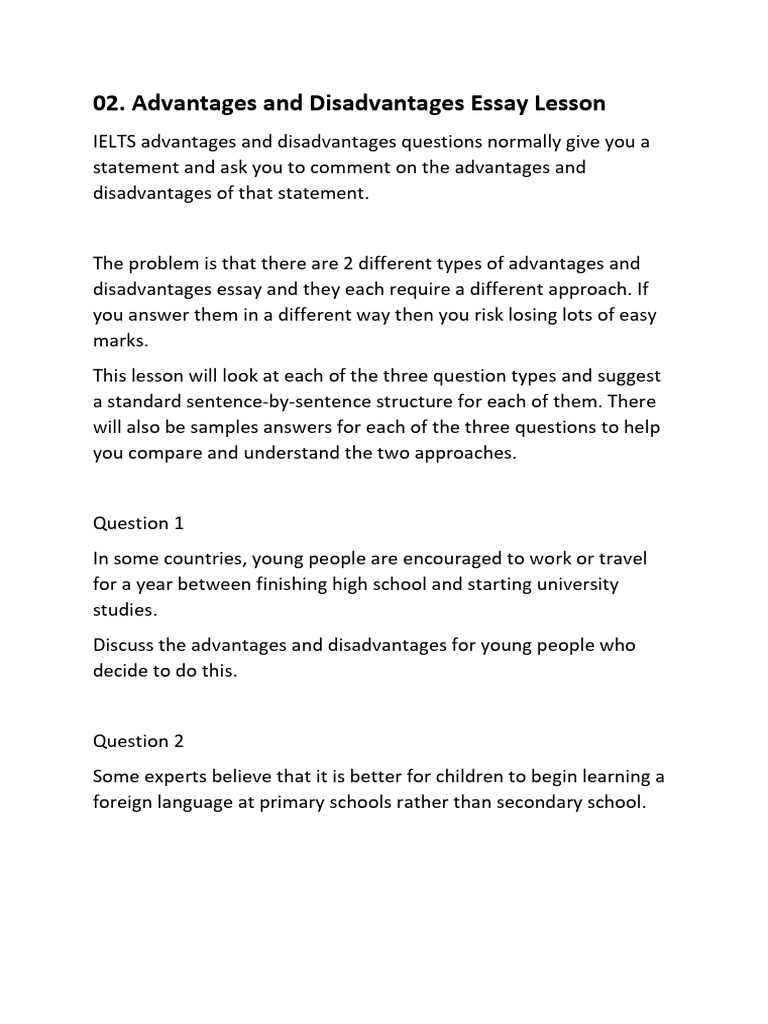 Advantages and Disadvantages New | PDF | Foreign Language | Learning