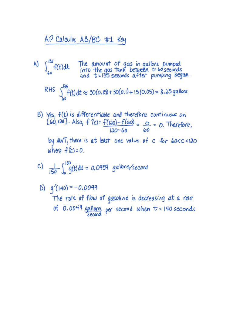 AP Calc AB BC Solutions | PDF