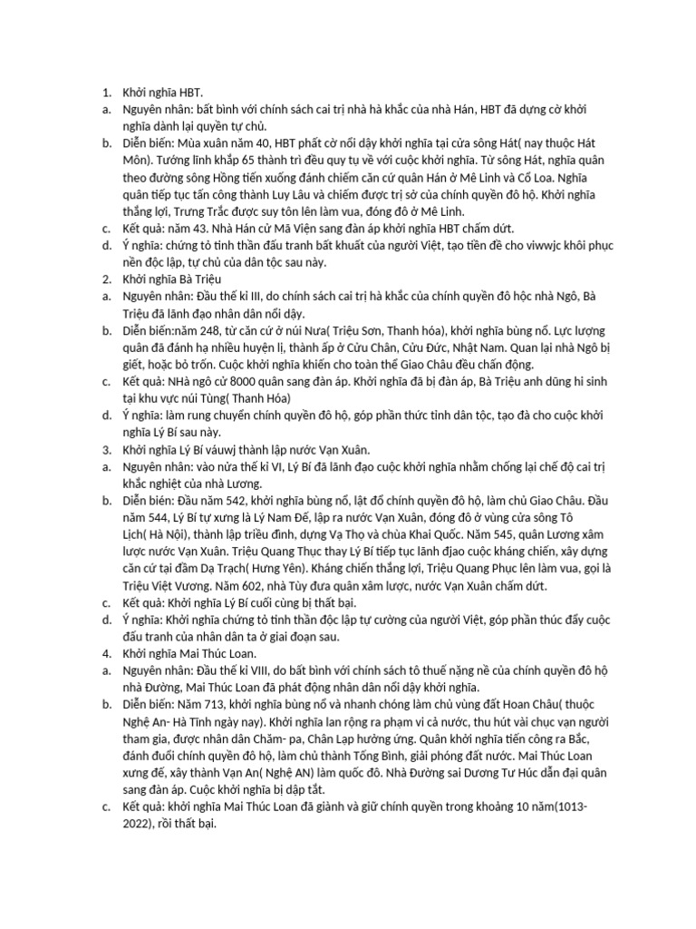 Khởi nghĩa HBT | PDF