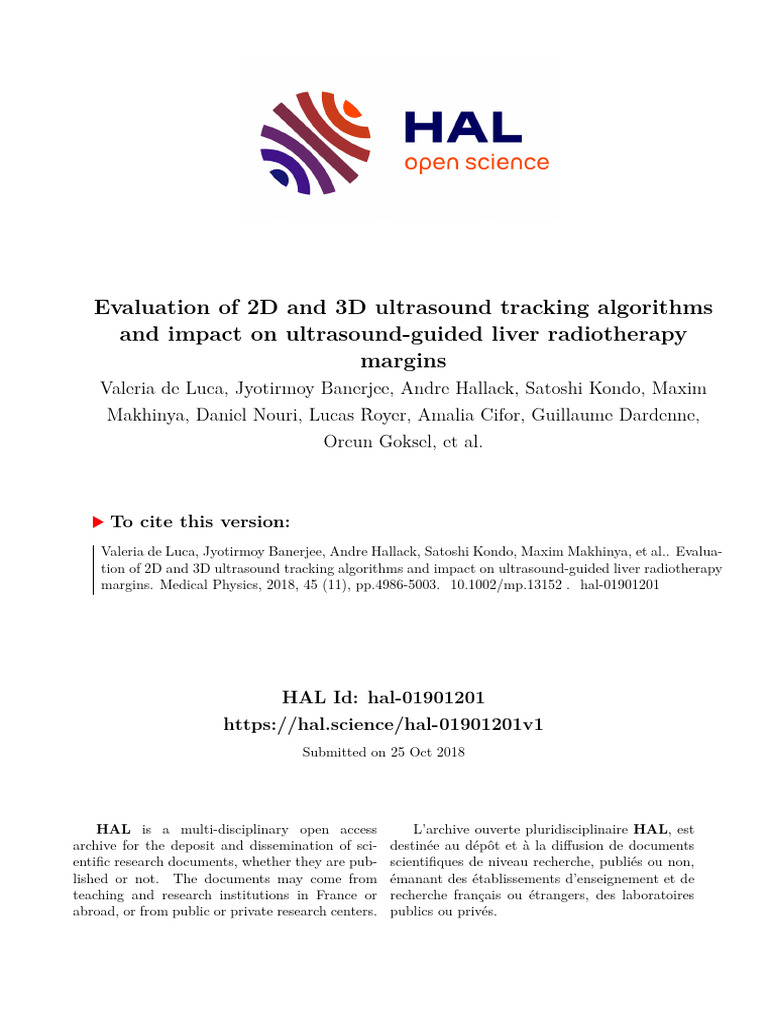 Evaluation of 2D and 3D Ultrasound Tracking Algorithms and Impact On ...
