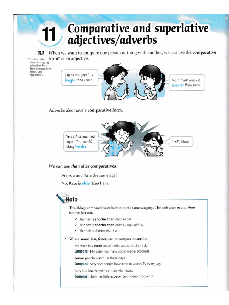 11 Comparative and Superlative Adjectives Adverbs | PDF