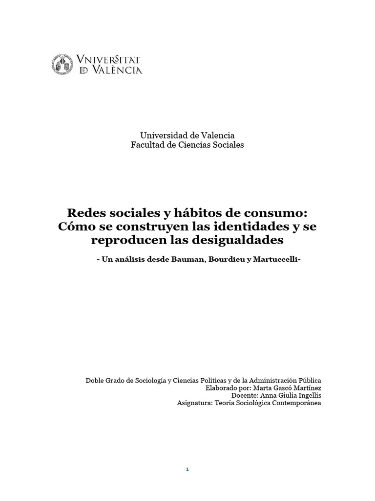 Redes Sociales y Hábitos de Consumo: Cómo Se Construyen Las Identidades ...