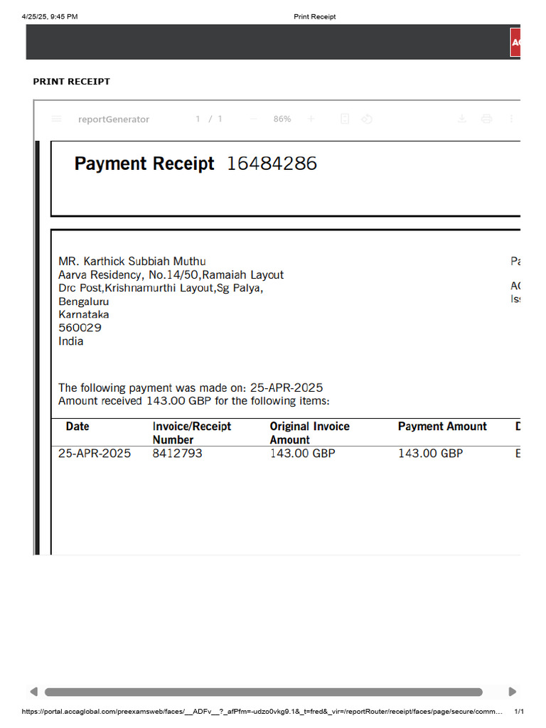 Print Receipt | PDF