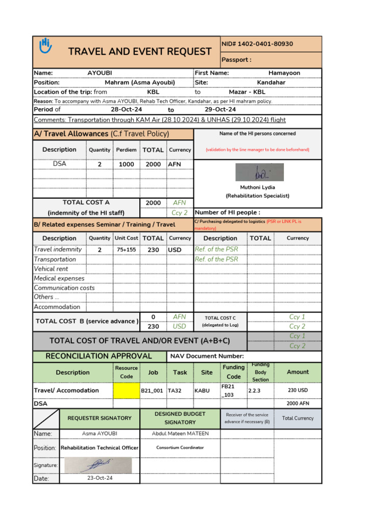 Hamayoon (Mahram) KBL-MAZ-KBL TRF | PDF