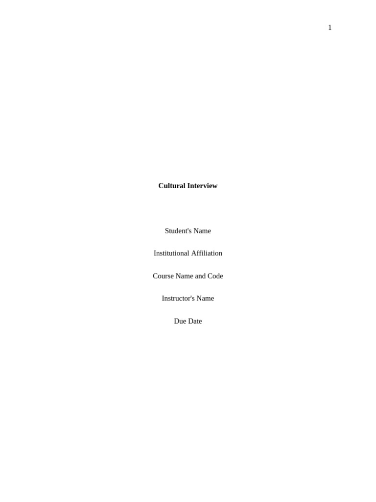Order ID 641056-Cultural Interview | PDF | Interview | Human Communication