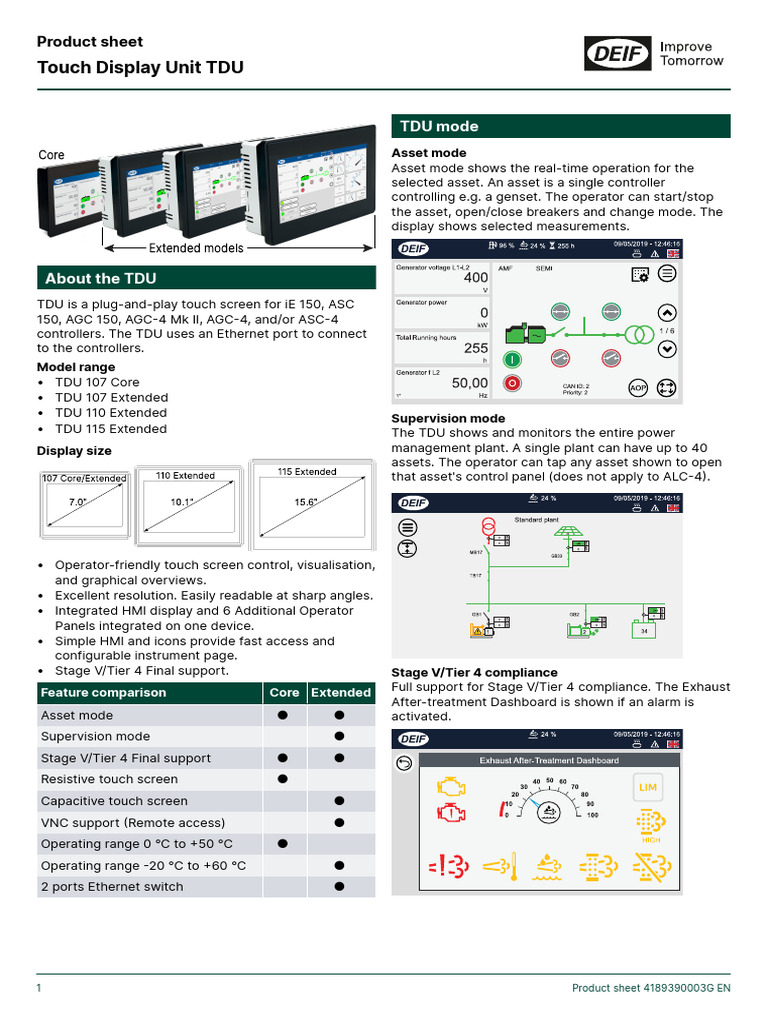 Tdu Series Product Sheet 4189390003 Uk | PDF | Power Supply | Touchscreen