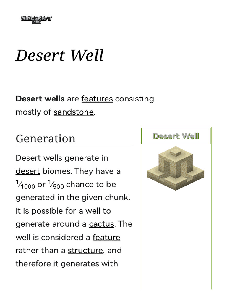 Desert Well – Minecraft Wiki | PDF | Earth Sciences