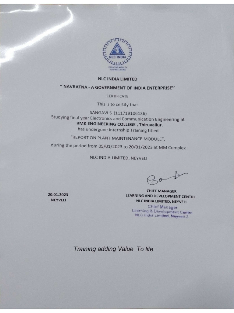 Internship Certificate | PDF