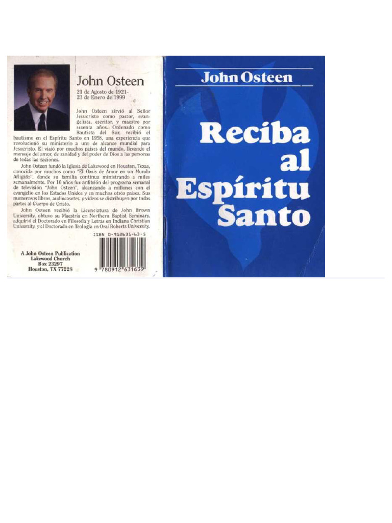 John Osteen Reciba Al Espiritu Santo | PDF | espíritu Santo | Bautismo ...