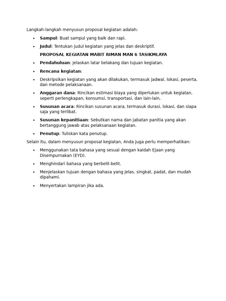 Langkah Pembuatan Proposal Dan LPJ | PDF