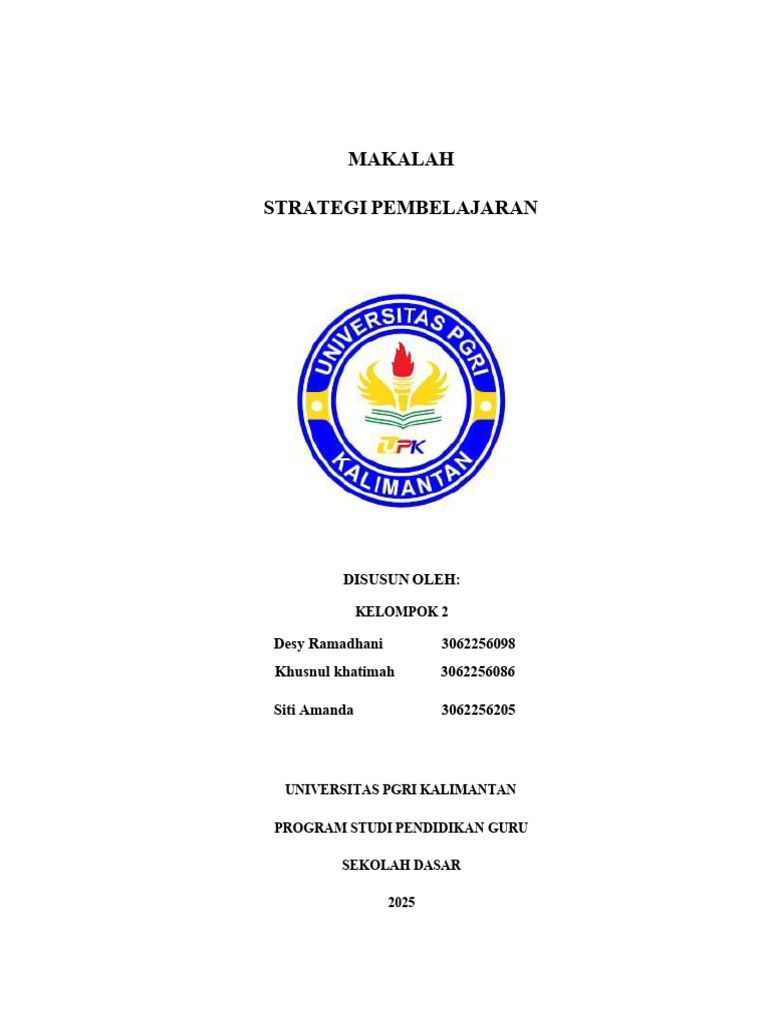 Makalah Strategi Pembelajaran 1 | PDF