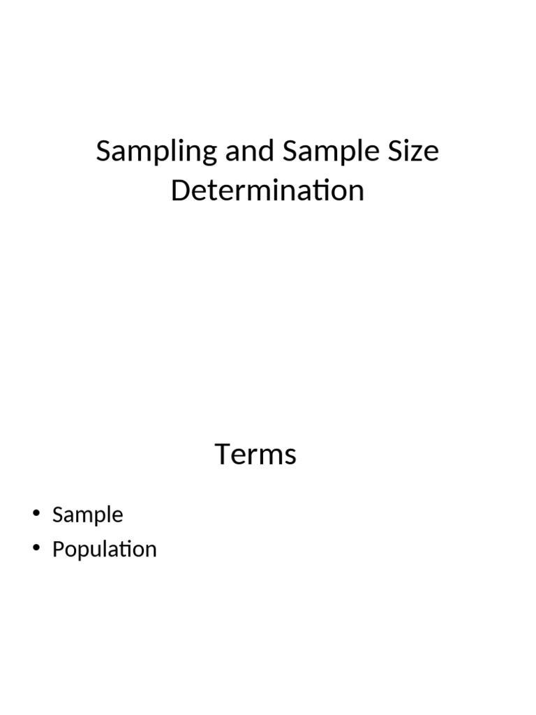 Sampling and Sample Size Determination | PDF | Sampling (Statistics ...
