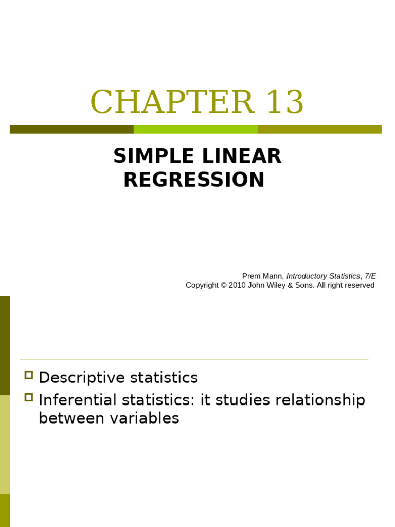 ch13_regressionAnalysis | PDF | Regression Analysis | Statistics