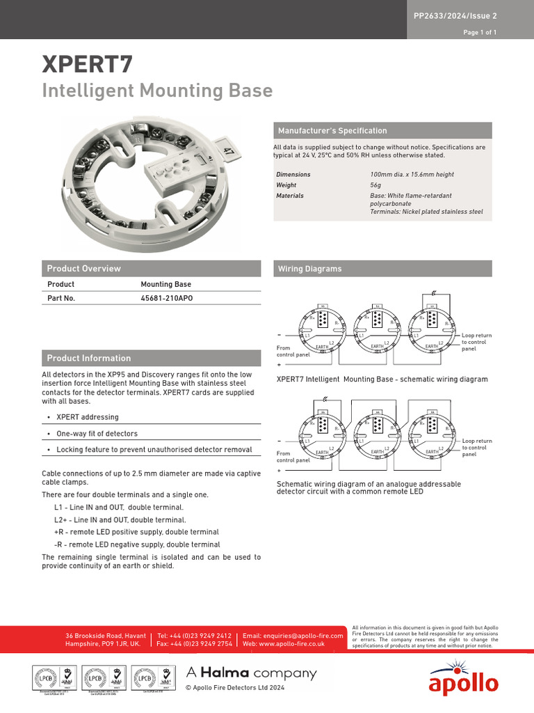 PP2633 XP95 Mounting Base Datasheet | PDF | Electrical Engineering ...
