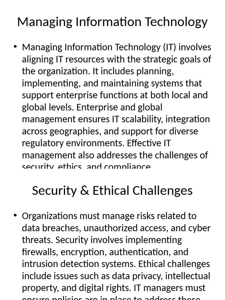 Information Technology Management | PDF | Supply Chain Management ...