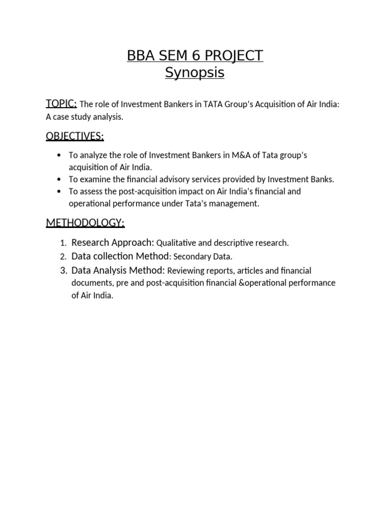 Project Synopsis | PDF