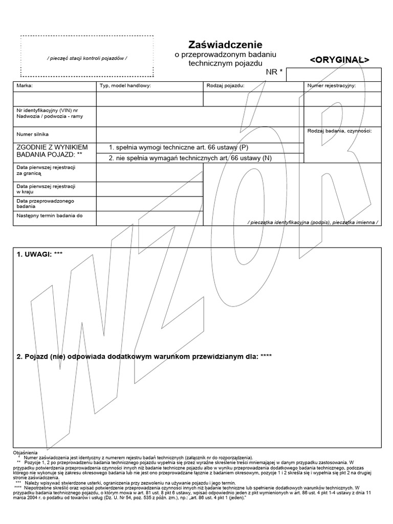 Za - Wiadczenie o Badaniu | PDF