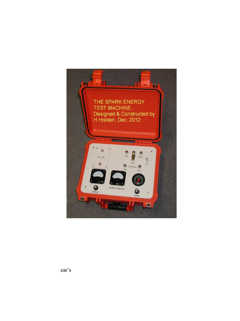 Spark Energy Test Machine Overview | PDF | Amplifier | Operational ...