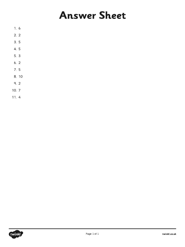 Answer Sheet | PDF