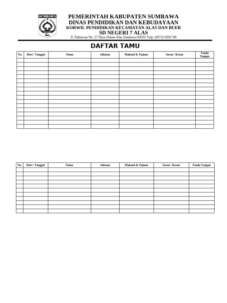 Program Kelas - Daftar Tamu | PDF