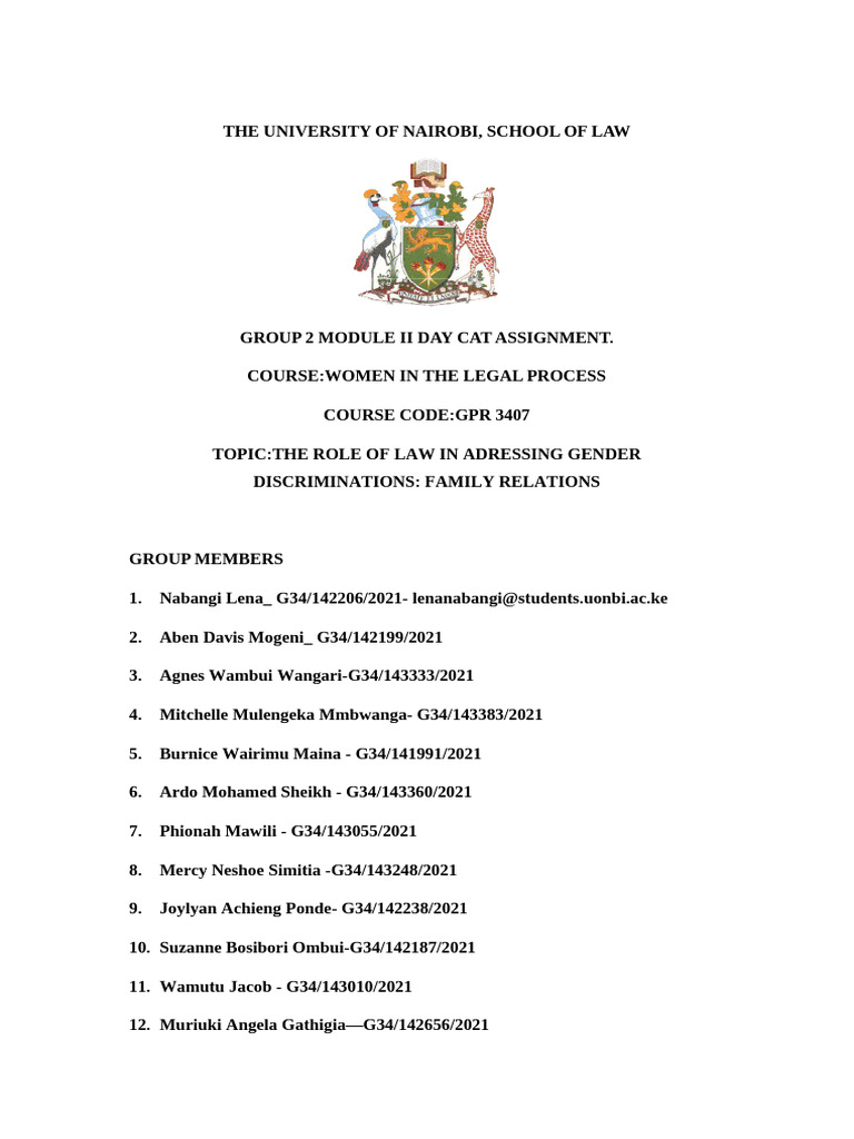 Group 2 Mod II Cat Assignment | PDF | Marriage | Divorce