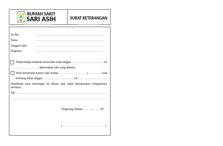 Sari Asih: Rumah Sakit | PDF