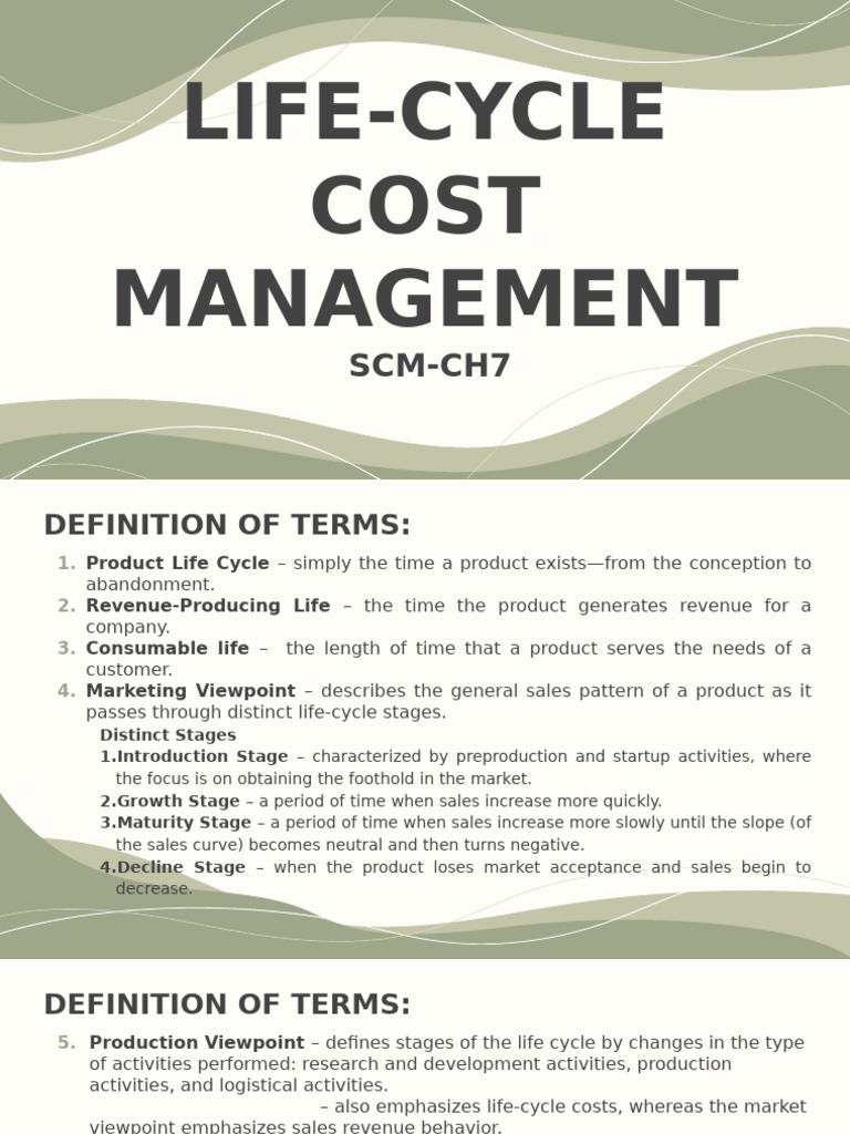 Scm-ch7-Life Cycle Cost Management | PDF