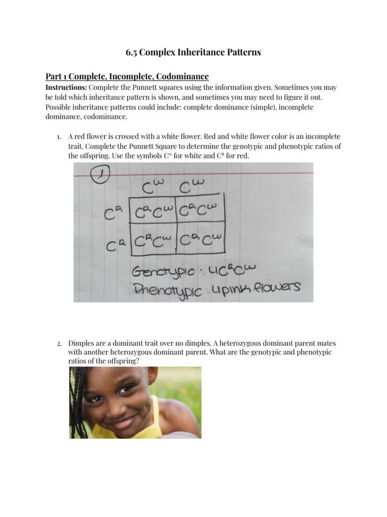 Marta Rubio Menedez - 6.5 Complex Inheritance Patterns | PDF | Dominance (Genetics) | Genotype