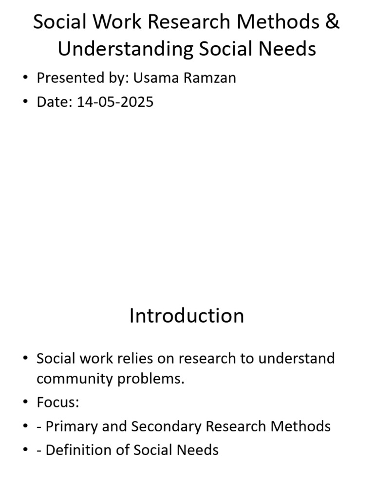 Social Work Research Methods Presentation | PDF
