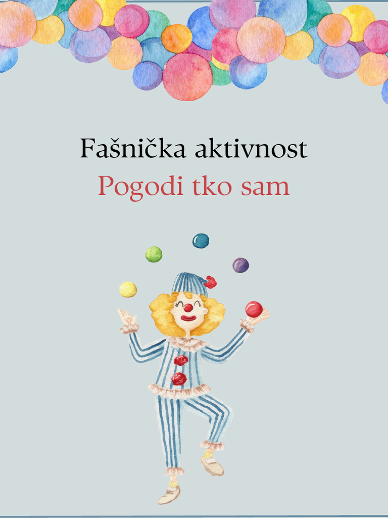 Fašnik - pogodi tko sam | PDF