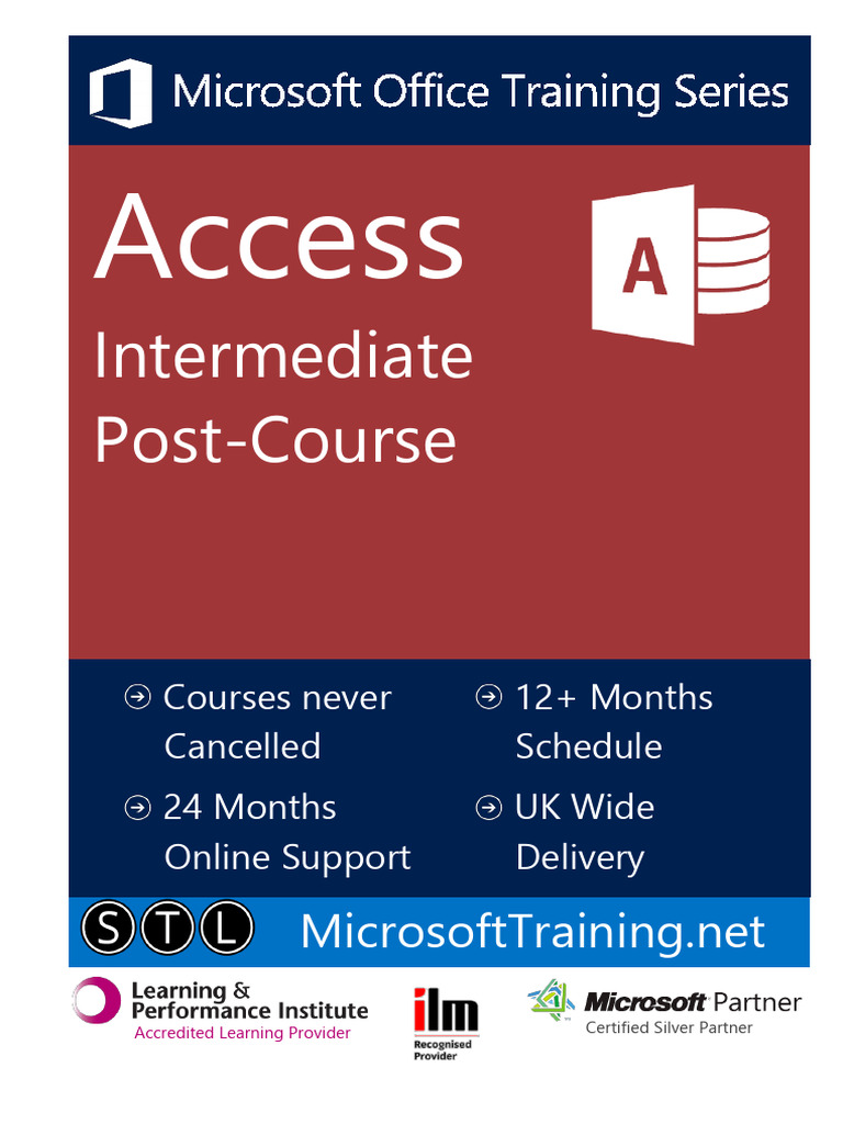 Access Intermediate - Post course | PDF | Microsoft Excel | Computer File