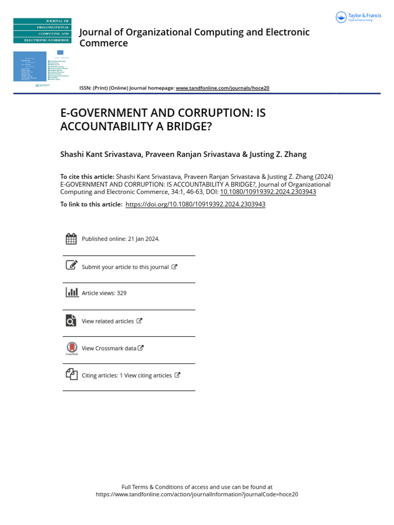 E-Government and Corruption Is Accountability A Bridge | PDF ...