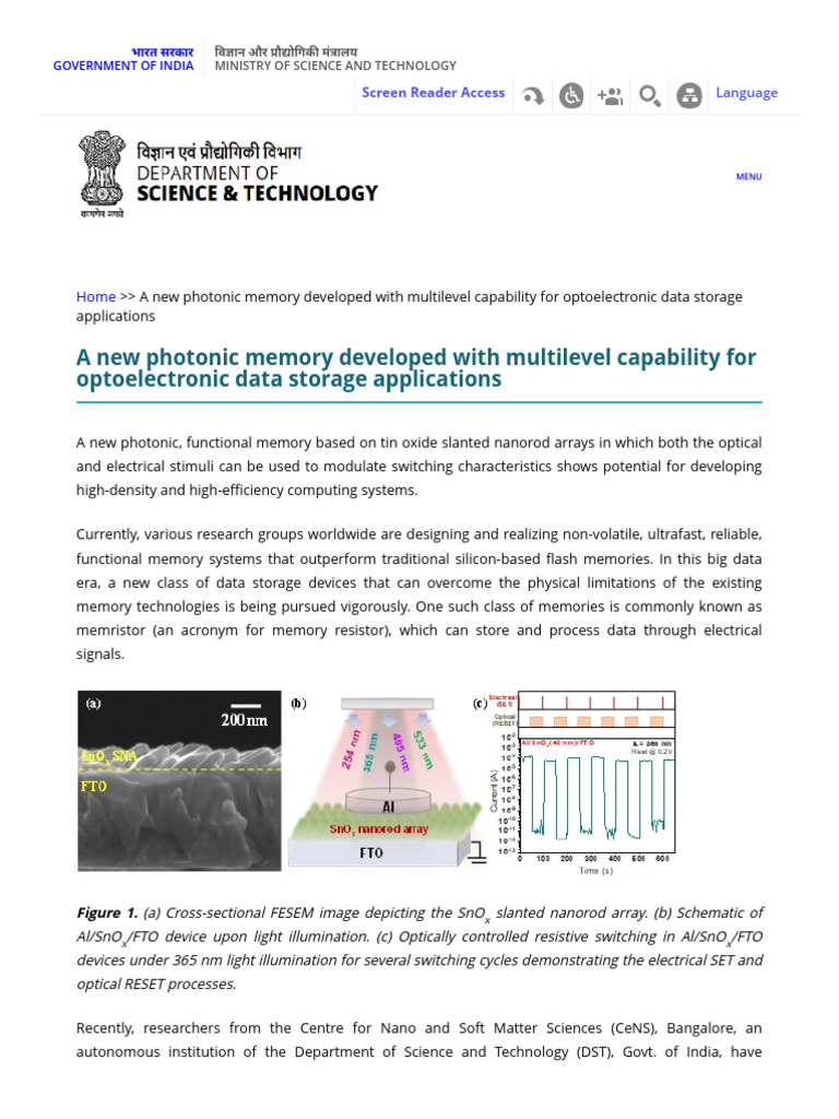 A New Photonic Memory Developed With Multilevel Capability For ...