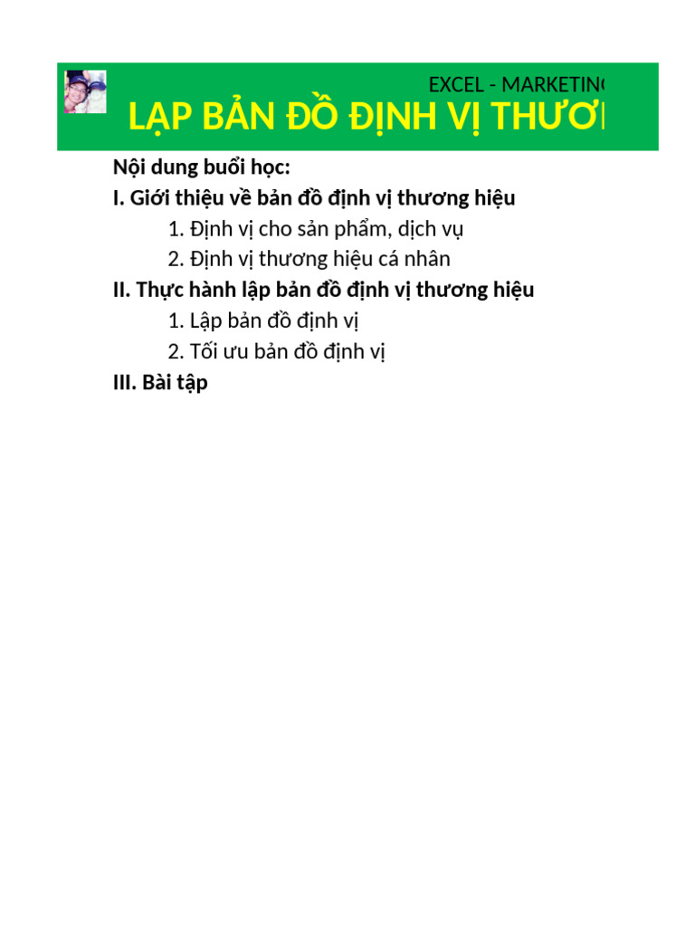 Phan 1 - Bai 3 Lap Ban Do Dinh Vi Thuong Hieu CA Nhan | PDF
