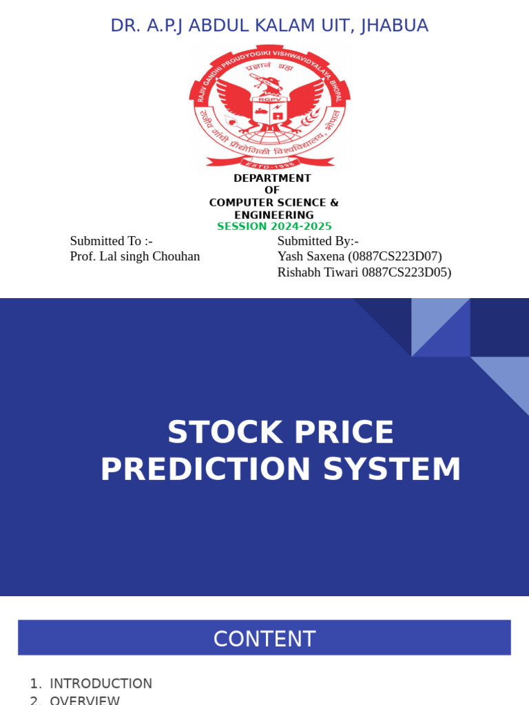 Stock - Price - Prediction | PDF | Technical Analysis | Stocks