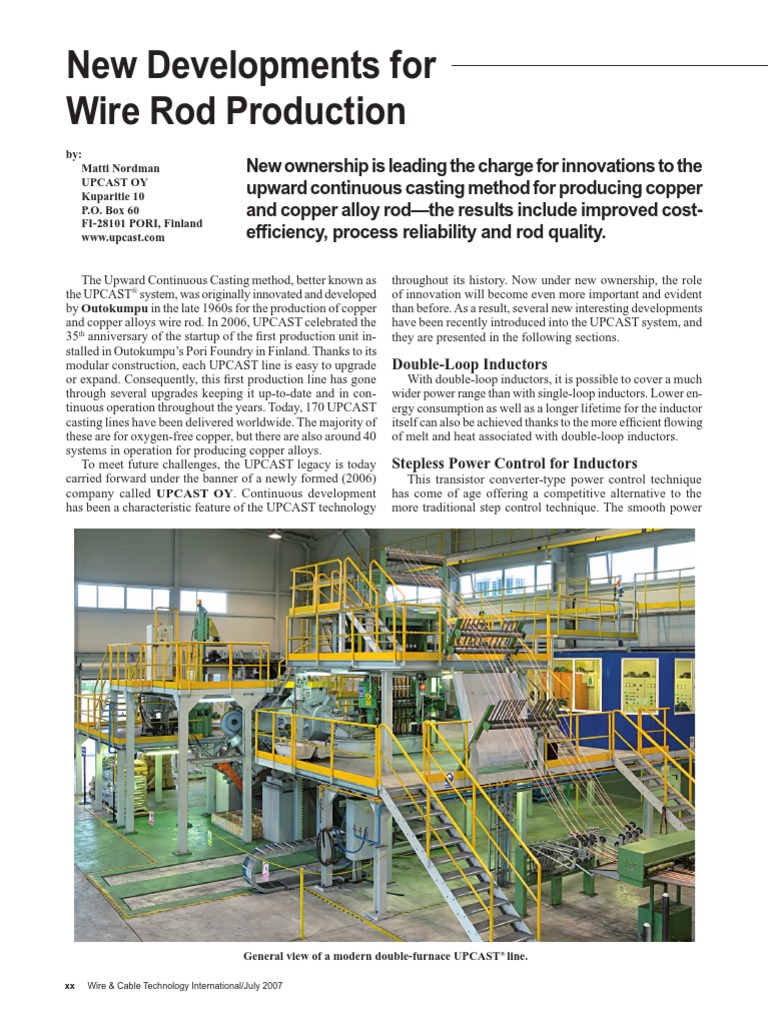 Wire Rod Production | PDF | Copper | Inductor