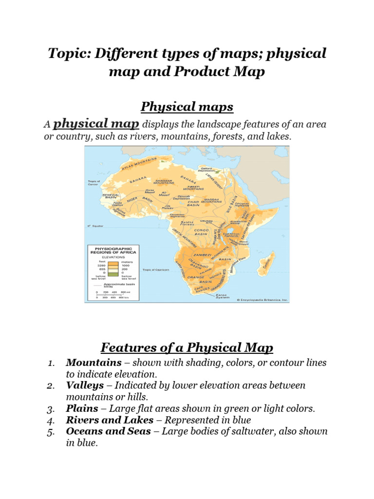 TN-Different Types of Maps Physical Map and Product Map | PDF ...