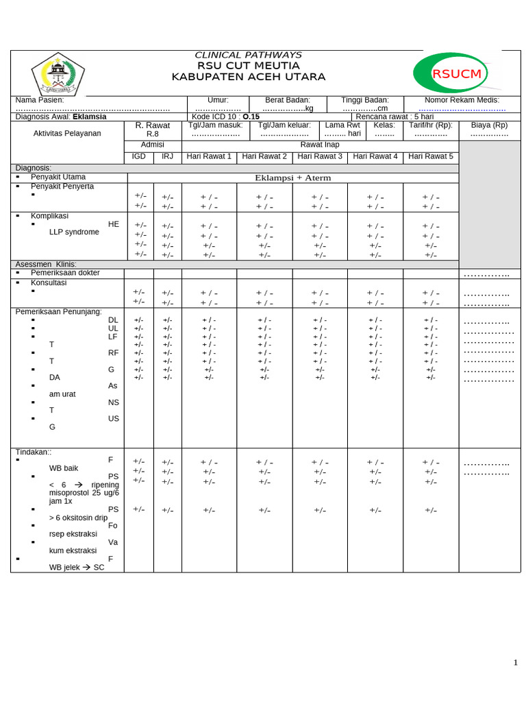 Clinical Pathways PEB +i Eklampsia | PDF