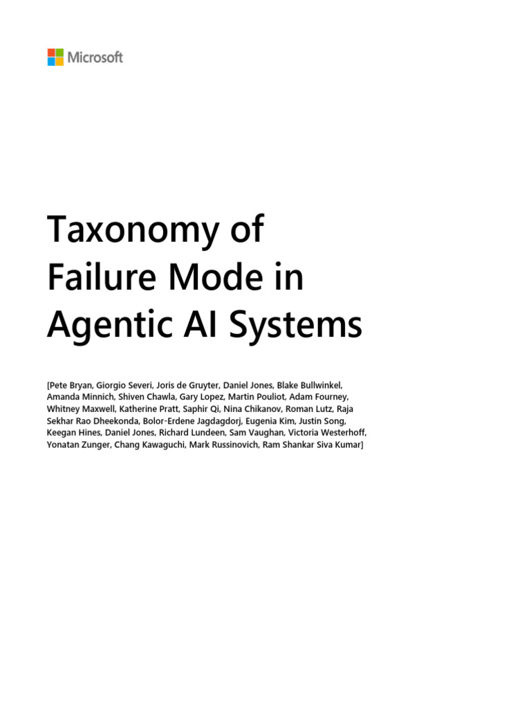 Taxonomy of Failure Mode in Agentic AI Systems Whitepaper | PDF | Artificial Intelligence ...