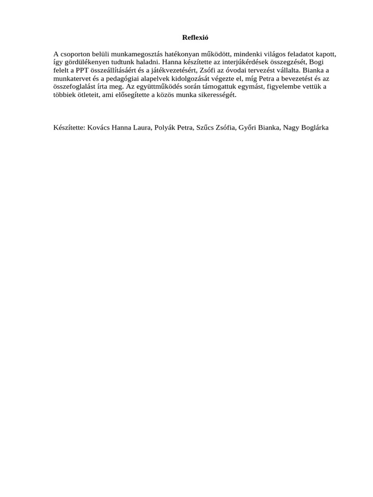 Pedagógiai Problématörténet Reflexió 2025 | PDF