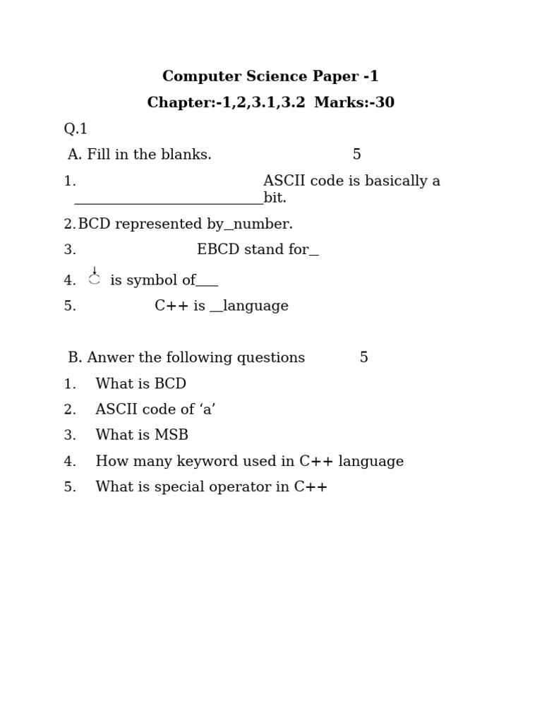 Computer Science Paper-1 | PDF