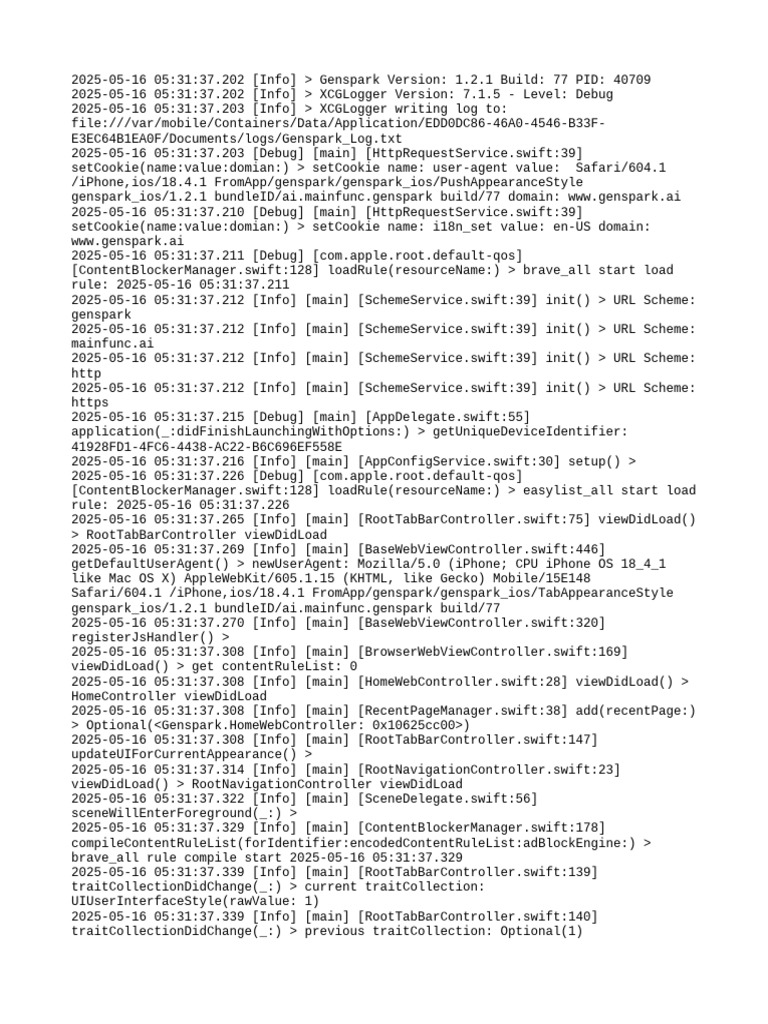 Genspark_Log | PDF | Software | Computing