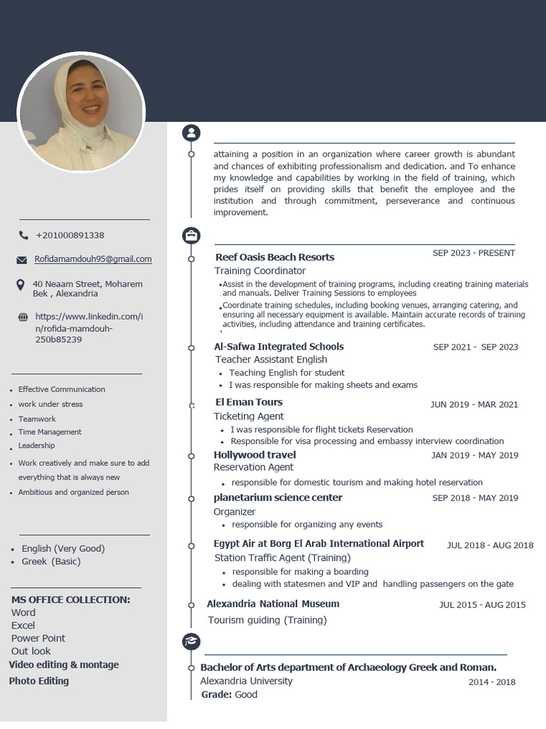 Rofida Elsheikh C.V- PD Coordinator | PDF