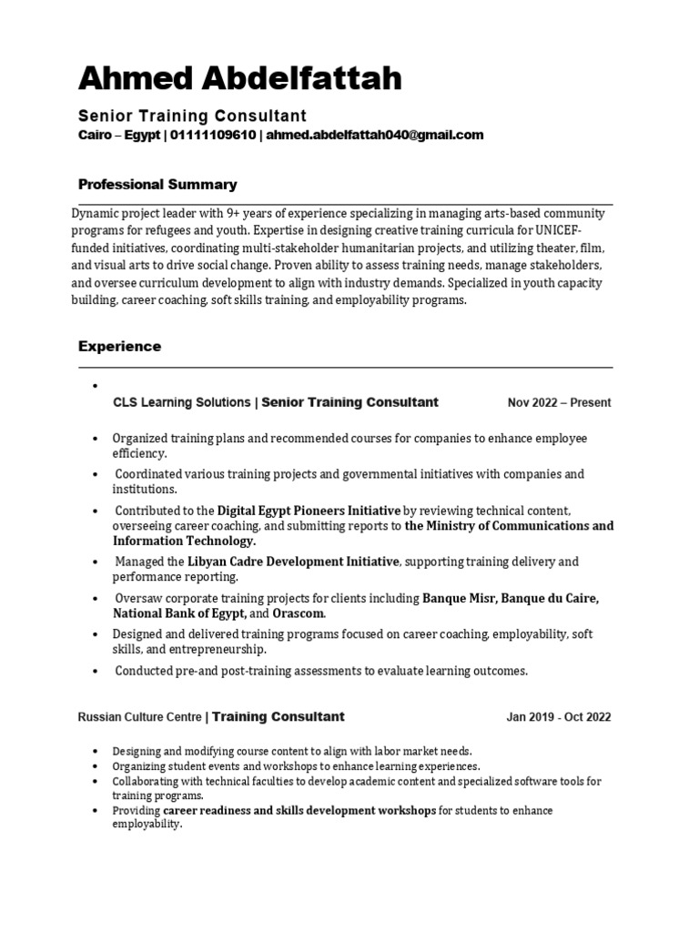 Ahmed - Abdelfattah CV - PD Coordinator | PDF