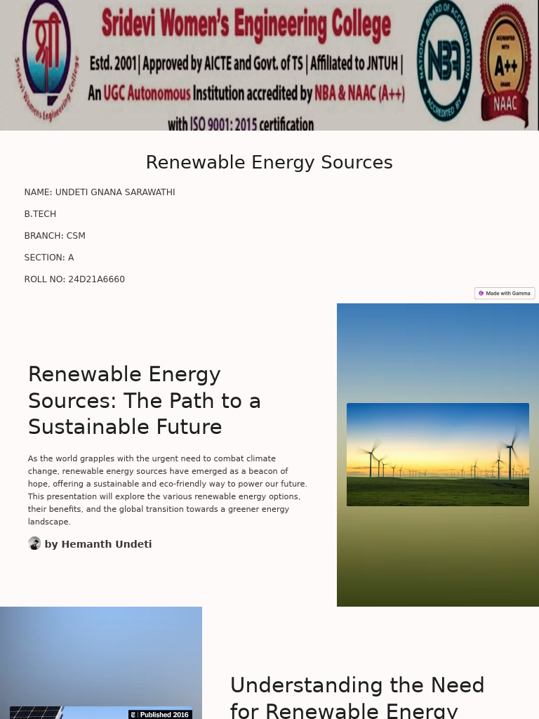 Renewable Energy Sources | PDF | Renewable Energy | Energy Storage